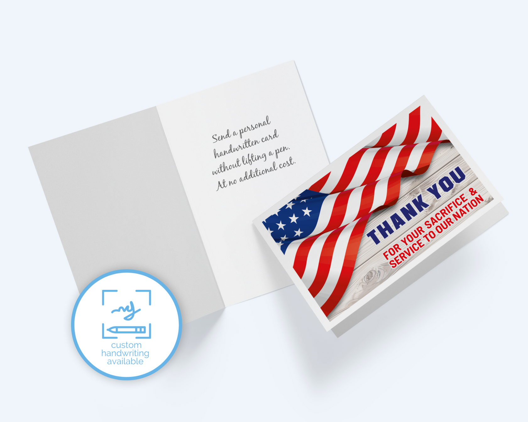 Thank You For Your Service Greeting Card, Thank You Notecard – CardCraft