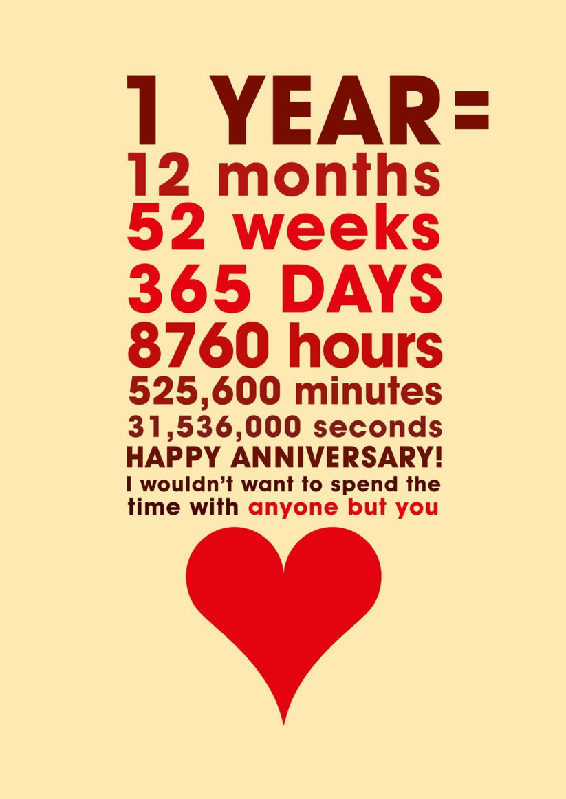 Anniversary Greeting Card: Happy 1st Year – CardCraft
